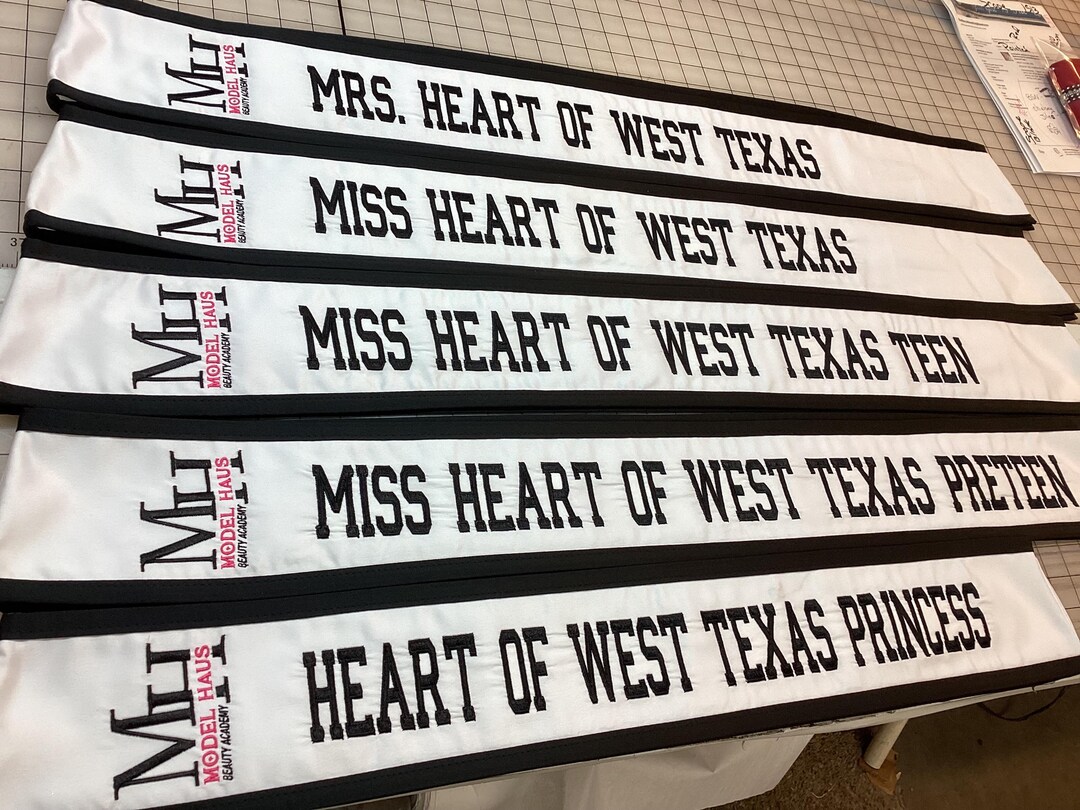 Pageant Sashes/with a Trim /crown on Shoulder / Personal Logo Extra ...