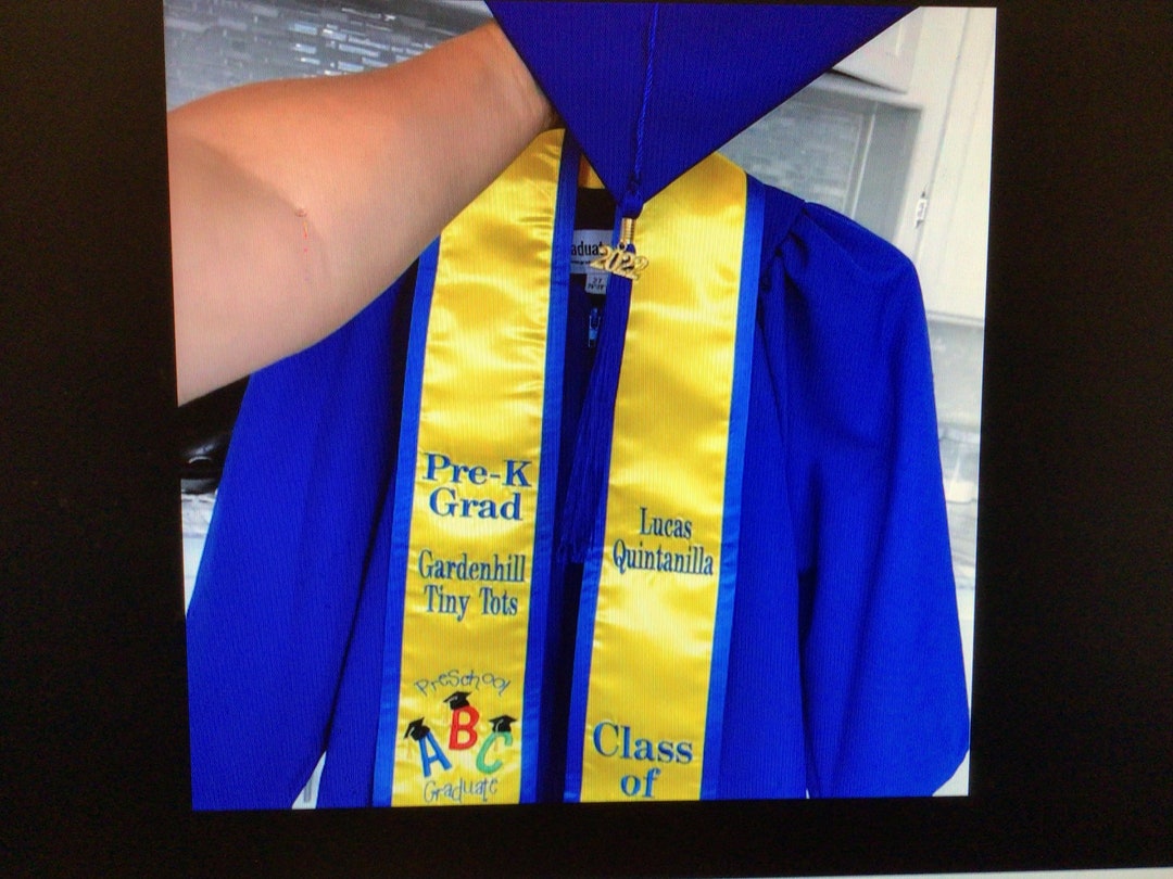 Graduation Pointed Stole/preschool & Kindergarten /personal Name ...