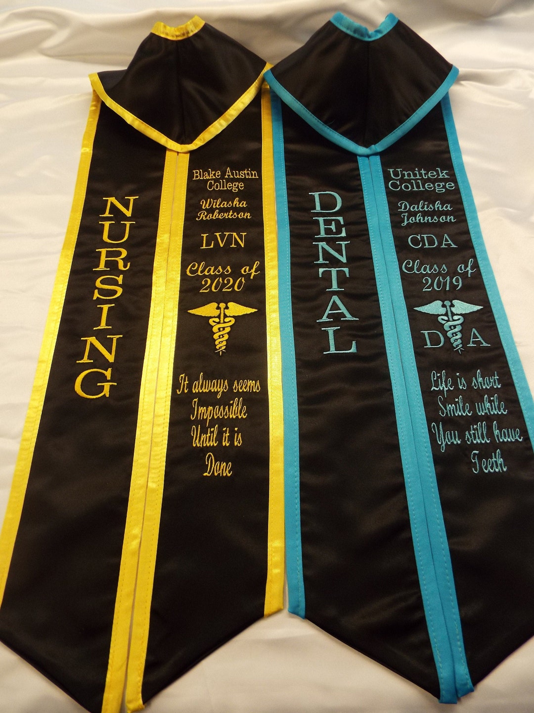 Graduation Stoles Slanted Only/ Nursing Vertical on Right Side /left ...
