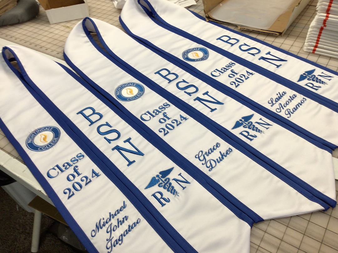 Graduation Stoles/nightingale College / Made With New Logo Only /made ...