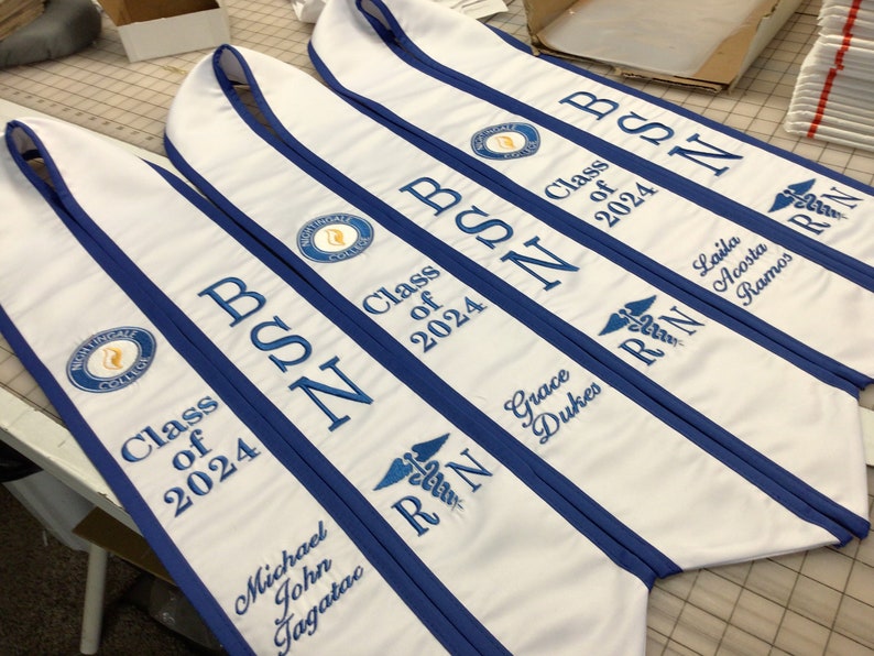 Graduation Stoles/nightingale College / Made With New Logo Only /made ...