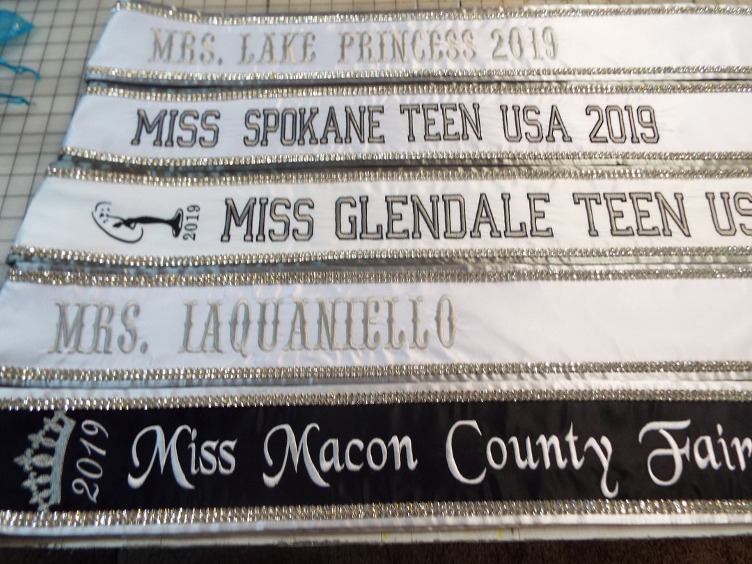 Pageant Sashes / Heavyweight Satin / TWO Row Rhinestones Front Only ...