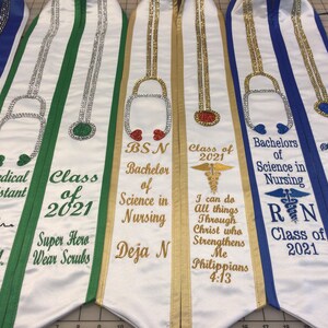 Graduation Pointed or Slanted With a Trim/stethoscope Mesh 13 Colors ...