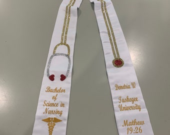 Rhinestone Graduation Stole - Etsy