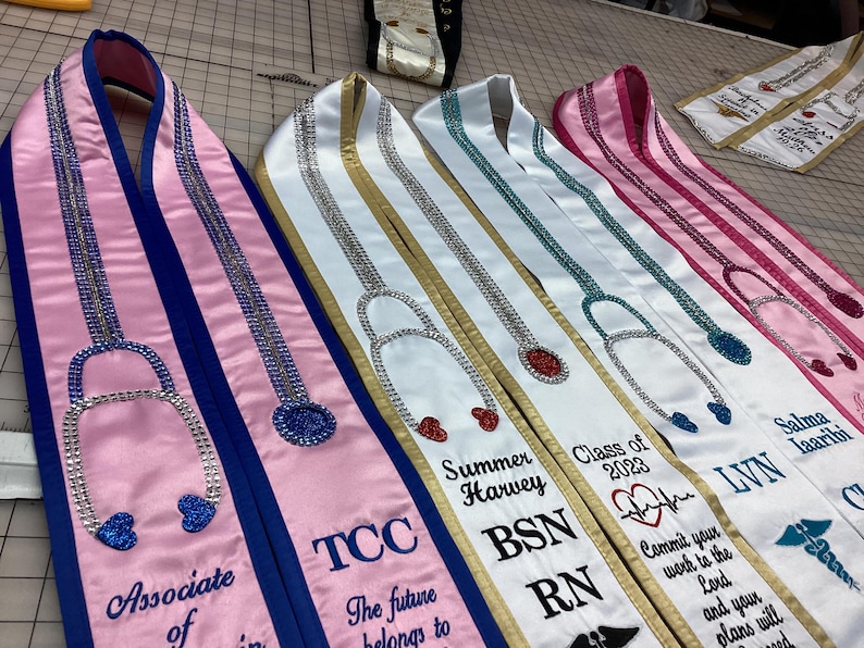 Graduation Stoles Pointed or Slanted/mesh Stethoscope 13 Colors ...