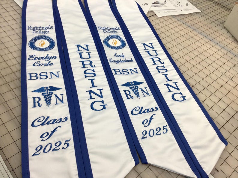 Graduation Stoles/nightingale College/made With New Logo Photo Attached ...
