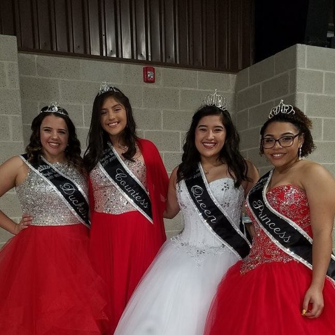 Pageant Sashes /with a Trim/rhinestones Front Only /crown on Shoulder ...