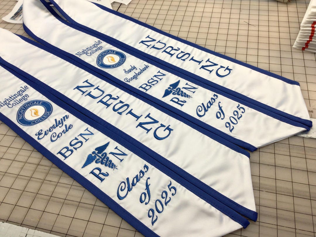 Graduation Stoles/nightingale College/new Logo Photo Attached/made as ...