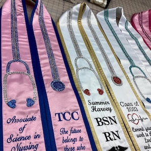 Graduation Stoles Pointed or Slanted/mesh Stethoscope 13 Colors ...