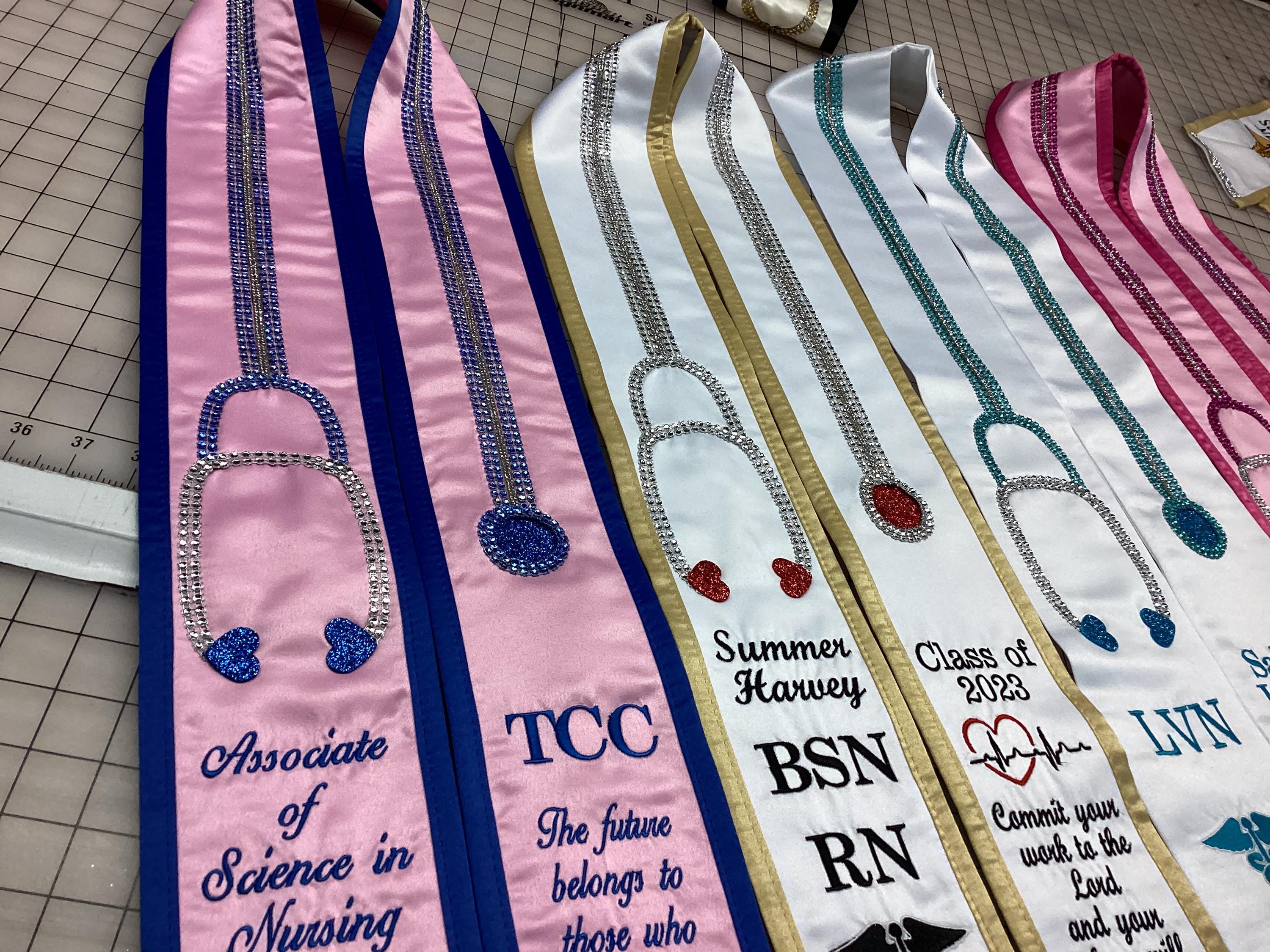 Graduation Stoles Pointed or Slanted/mesh Stethoscope 13 Colors ...