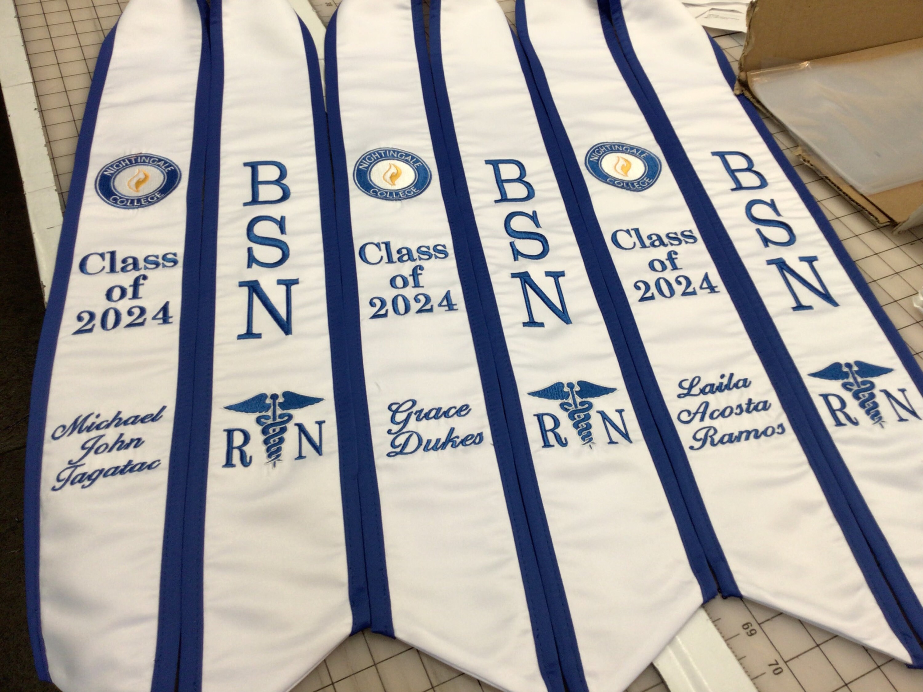 Graduation Stoles/nightingale College / Made With New Logo Only /made ...