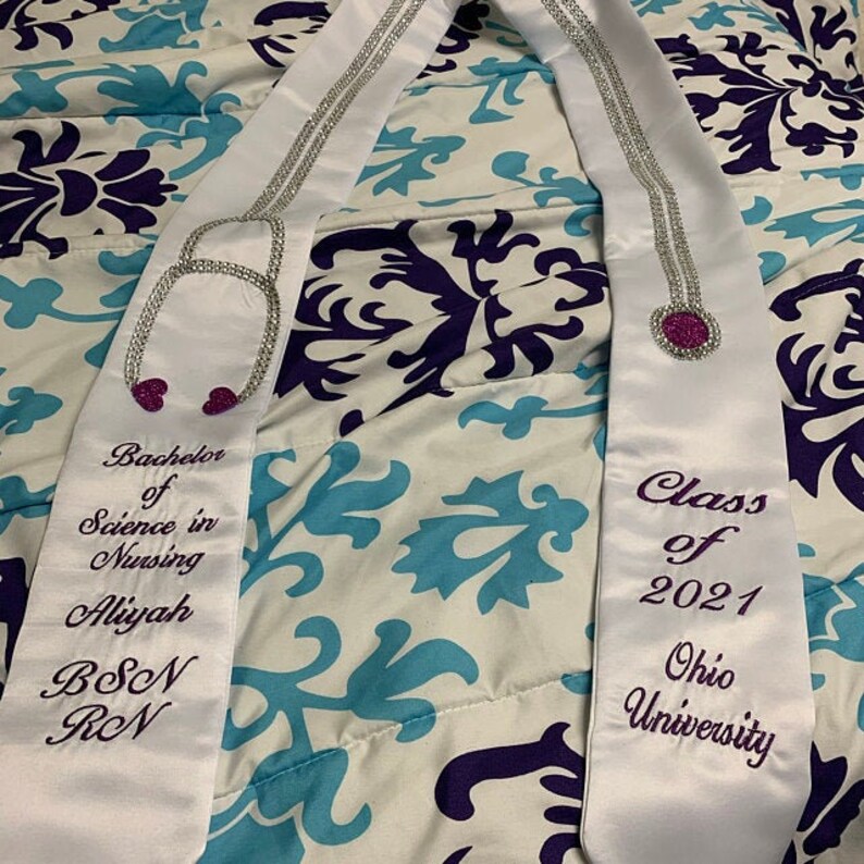 Graduation Pointed or Slanted Stoles / Diamond Rhinestone Mesh | Etsy