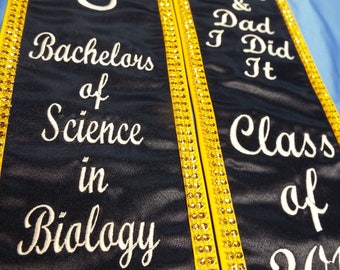 Rhinestone Graduation Stole - Etsy