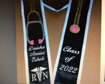 Rhinestone Graduation Stole - Etsy