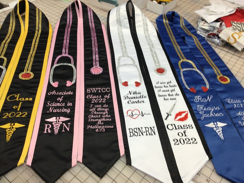 Graduation Pointed or Slanted With a Trim /stethoscope Mesh 13 Colors ...