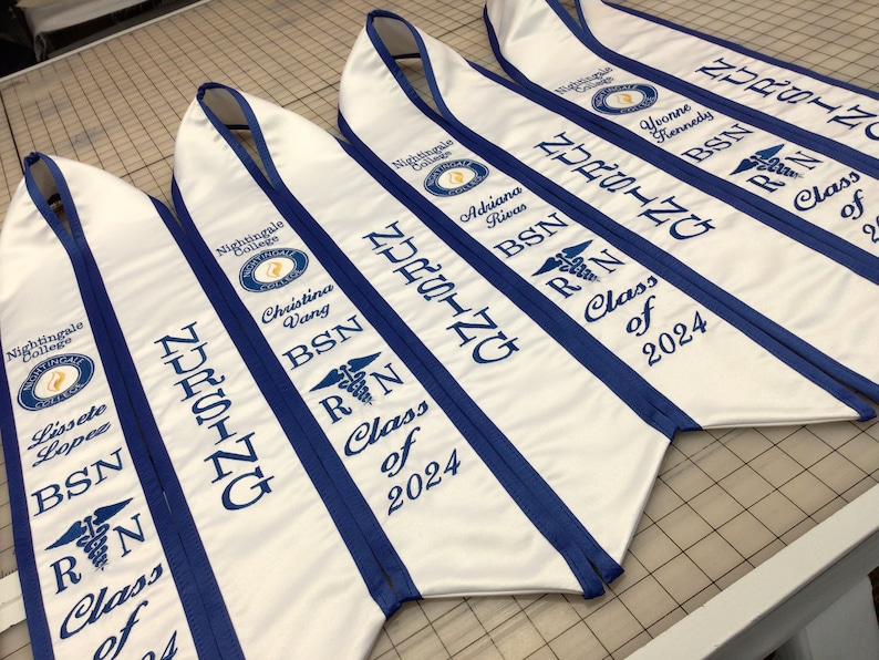 Graduation Stoles/nightingale College/made With New Logo Photo Attached ...