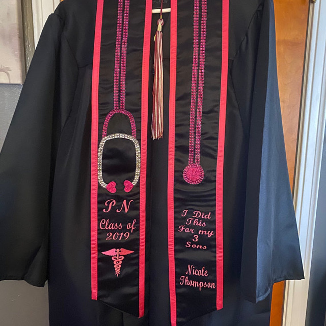 Graduation Slanted Stoles/ Mesh Stethoscope 18 Colors /with - Etsy