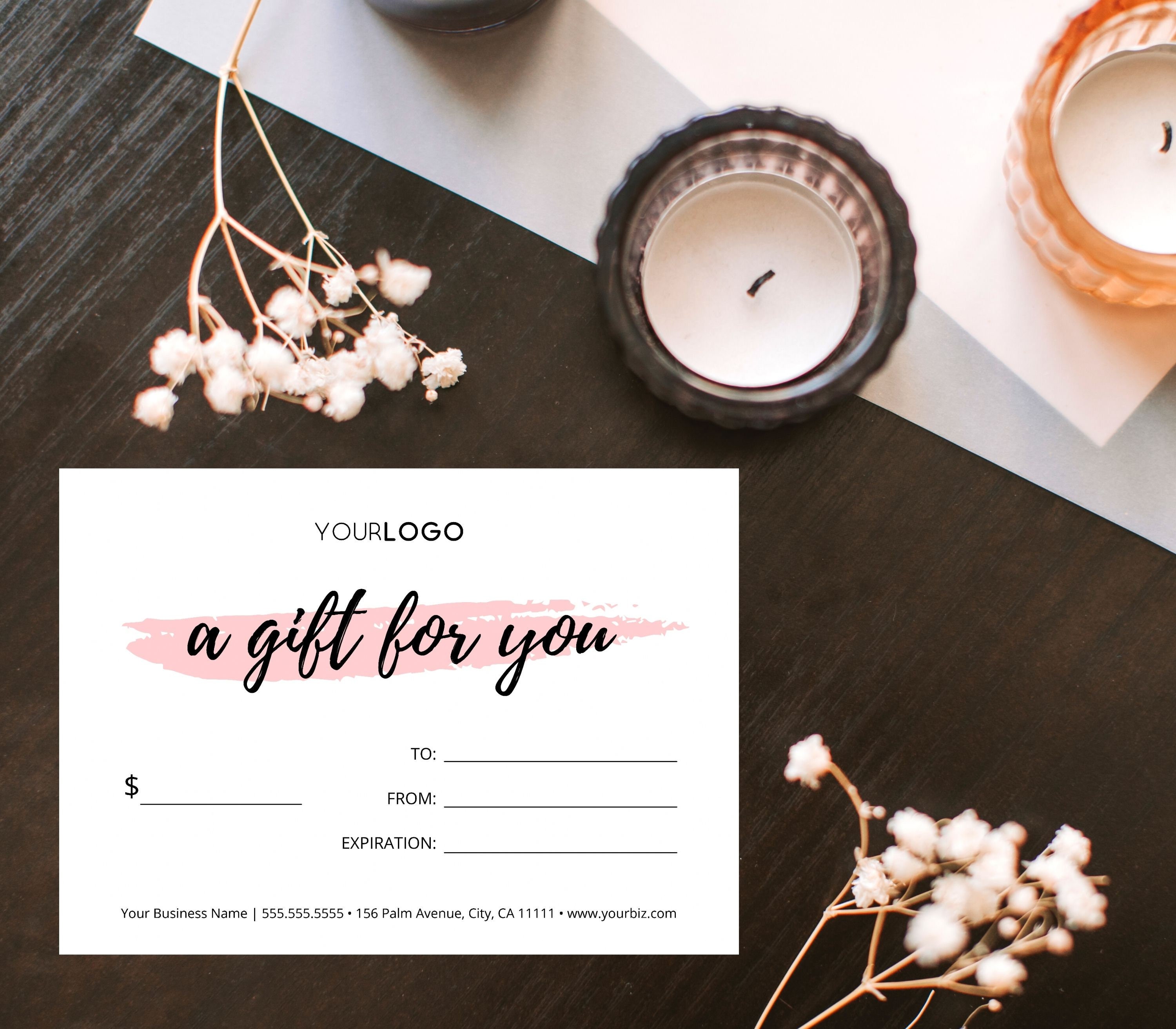 Gift Certificate Template Printable, Editable Gift Certificate Template ...