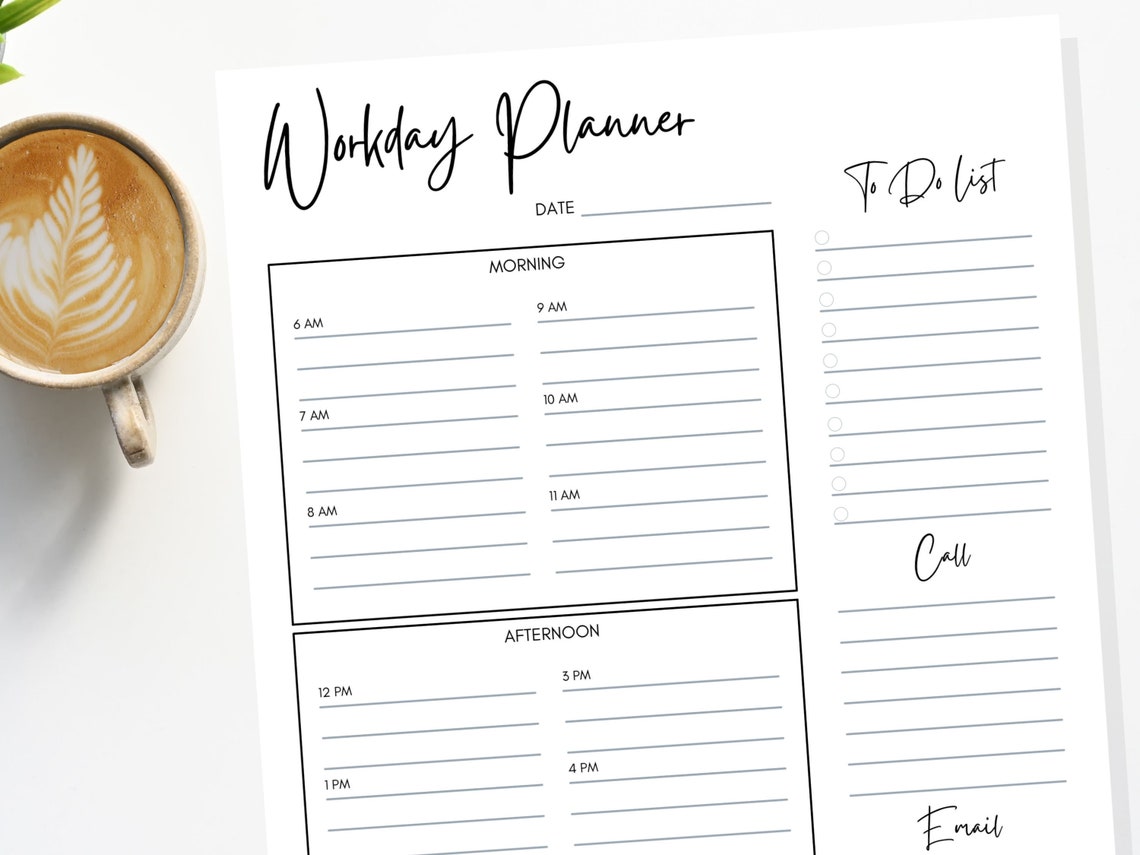 Work Day Organizer Office Organizer Daily Planner Page Work - Etsy