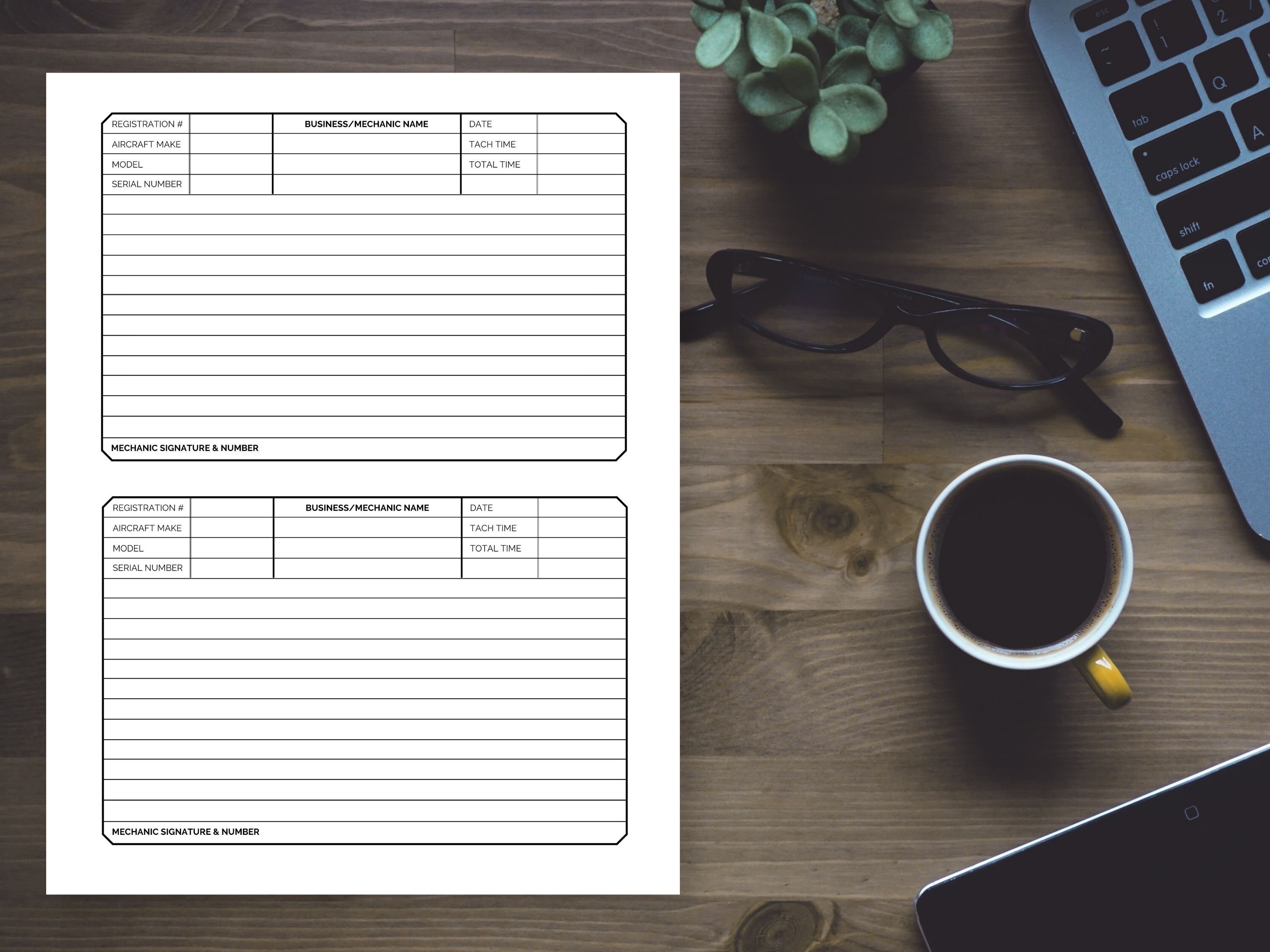 Airframe Logbook Printable Pages, Aircraft Logbook Page, Airframe ...
