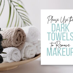 Airbnb Dark Towels Makeup Sign: Rental Home Bathroom Decor (printable ...