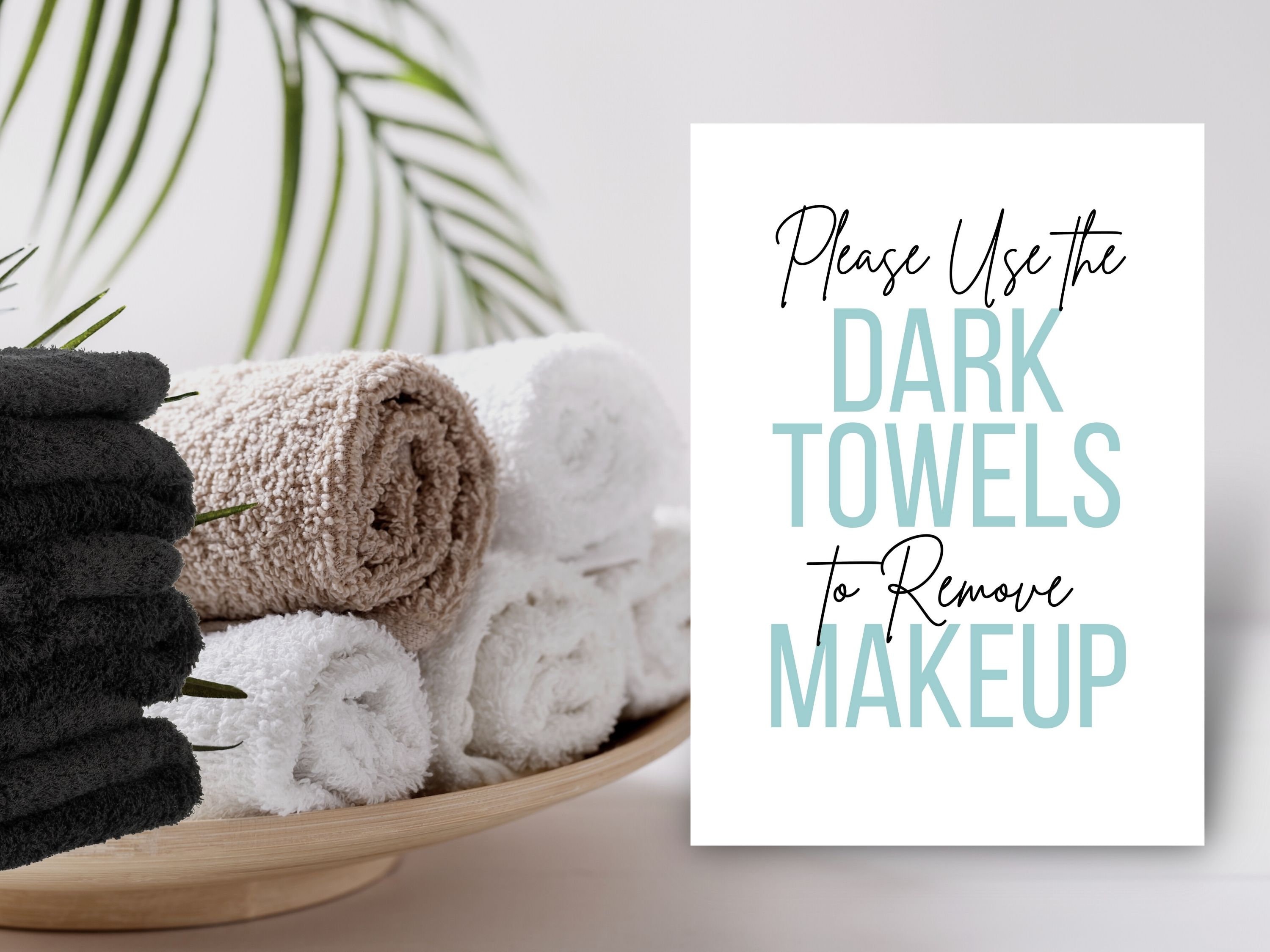 Airbnb Dark Towels Makeup Sign: Rental Home Bathroom Decor (printable ...