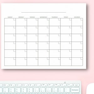 8.5 X 11 Inch Blank Calendar Page Template, Instant Download, Printable ...