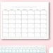 8.5 X 11 Inch Blank Calendar Page Template, Instant Download, Printable ...