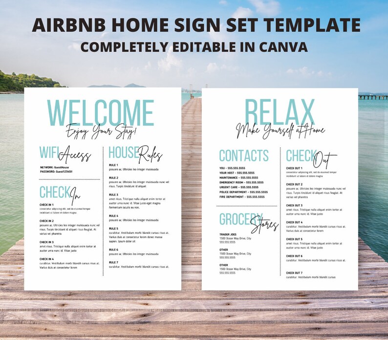 Airbnb Welcome Sign Template Welcome Guide Airbnb Airbnb Rental Check ...
