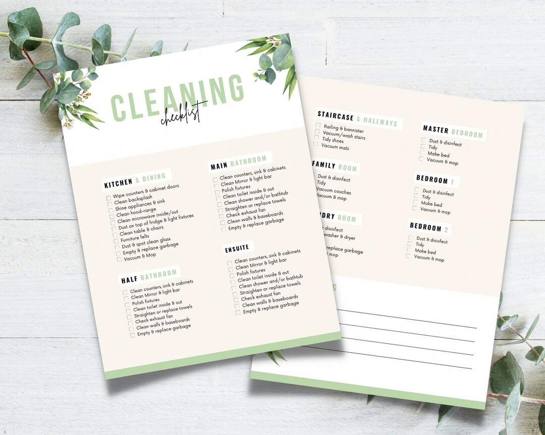 Editable Cleaning List, Vacation Rental Cleaning Template, Airbnb ...