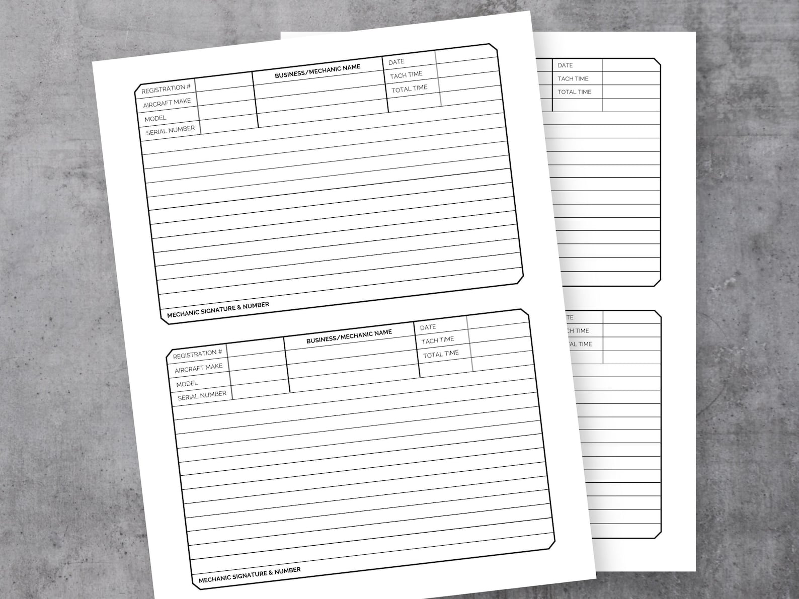 Airframe Logbook Printable Pages, Aircraft Logbook Page, Airframe ...