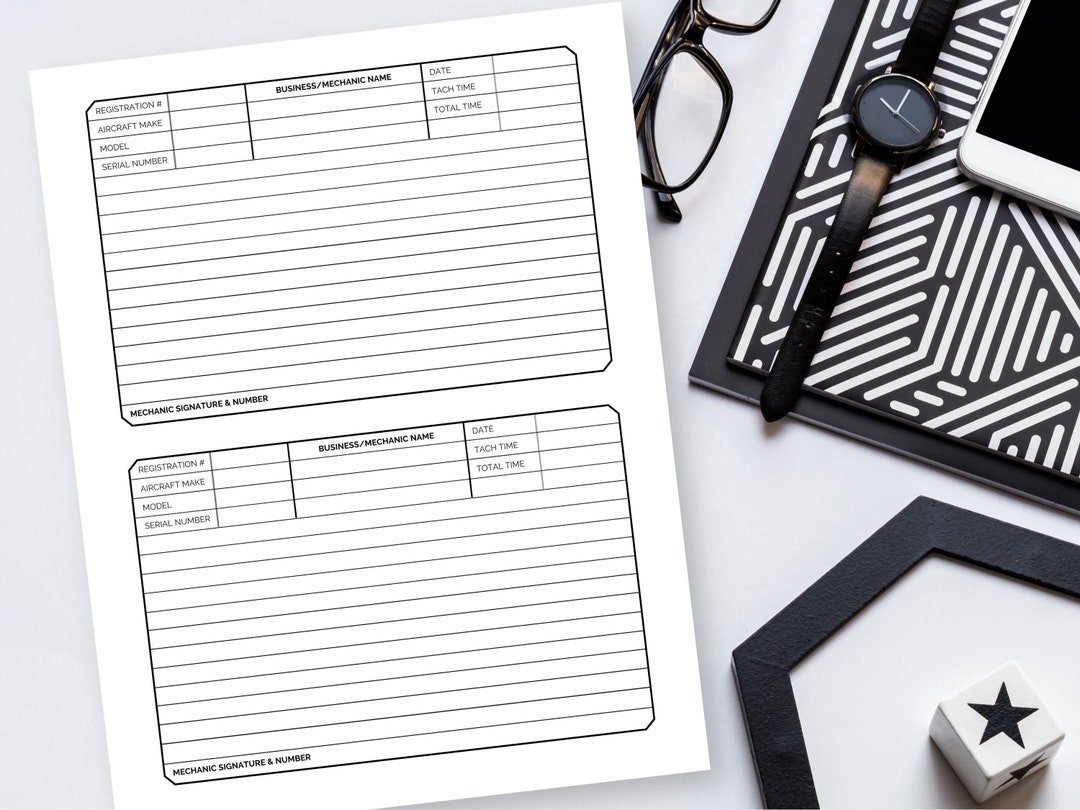 Airframe Logbook Printable Pages, Aircraft Logbook Page, Airframe ...