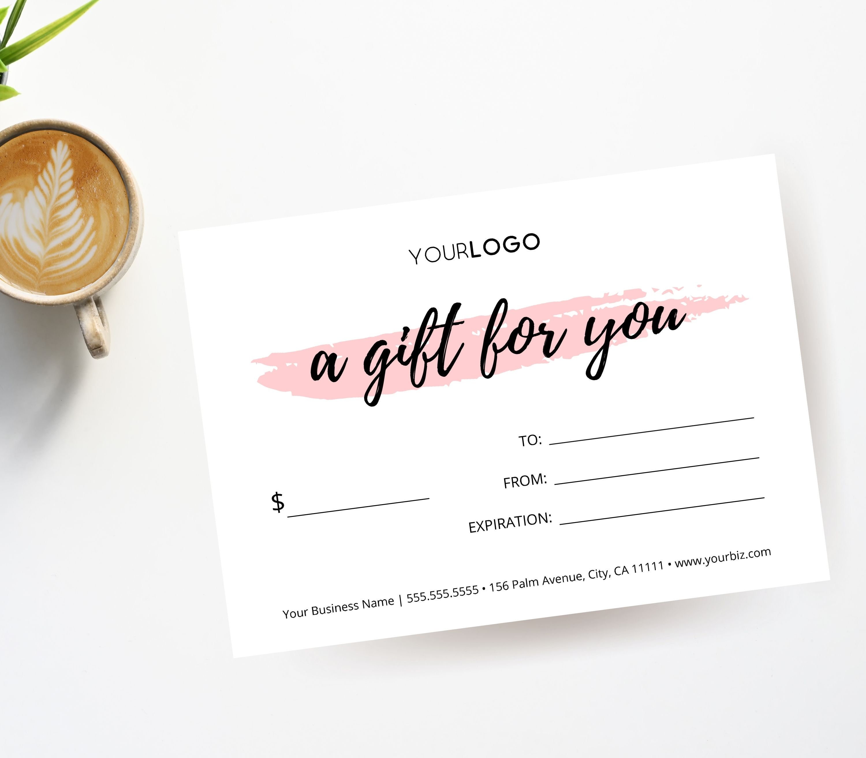 Gift Certificate Template Printable, Editable Gift Certificate Template ...