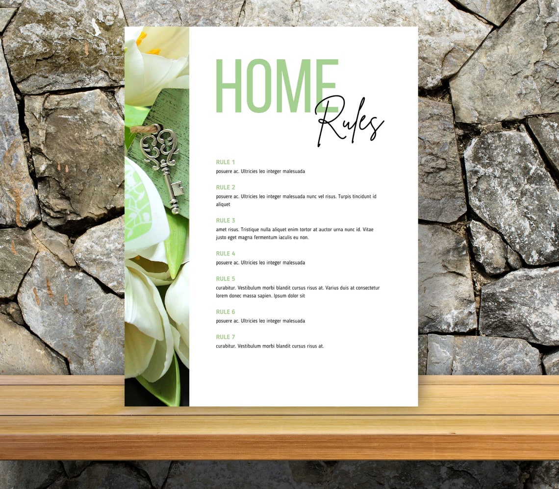 House Rule Sign, Welcome Guide Airbnb, Airbnb Sign Template, Airbnb ...