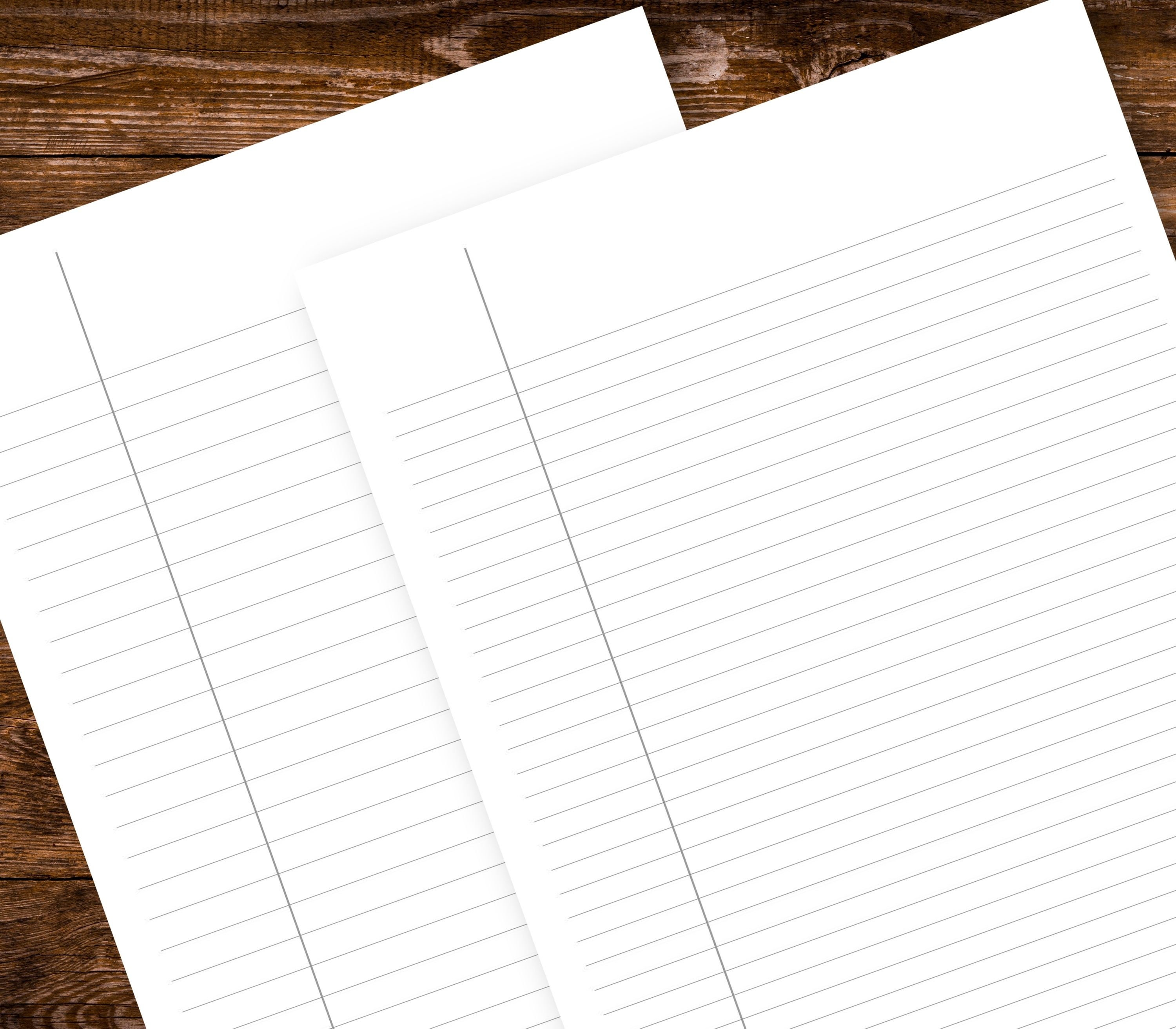 Lined Writing Paper Set: US Letter, Wide & College Rule (PDF) - Etsy