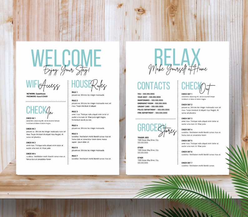 Airbnb Welcome Sign Template Welcome Guide Airbnb Airbnb Rental Check ...