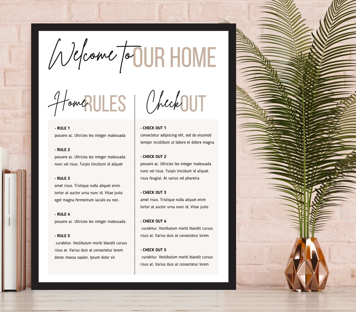 Airbnb Welcome Sign Template Welcome Guide Airbnb Airbnb Etsy