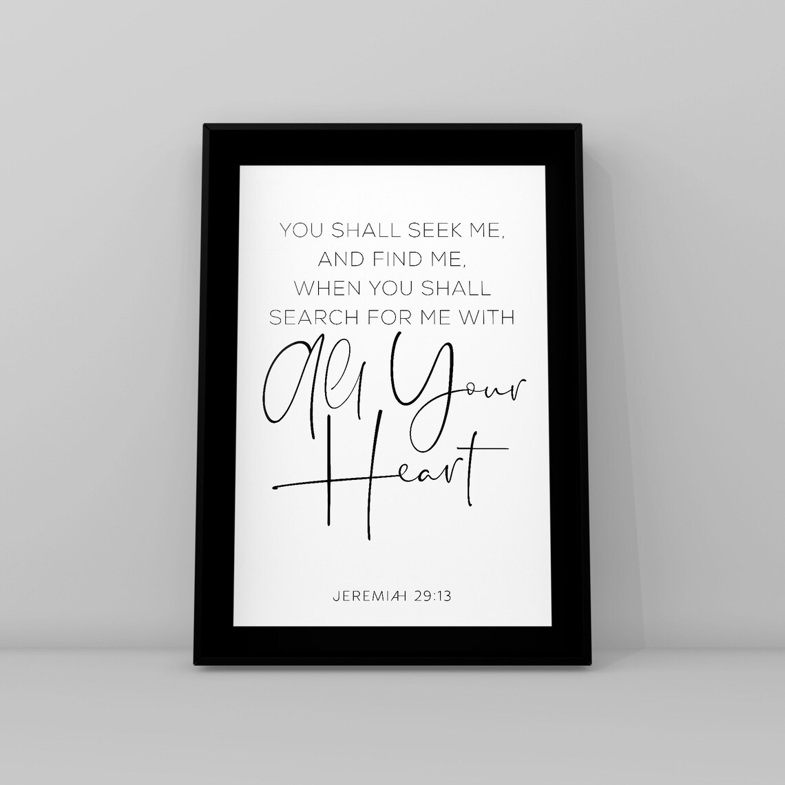 Jeremiah 29:13 NIV Bible Verse Wall Art Farmhouse Christian - Etsy