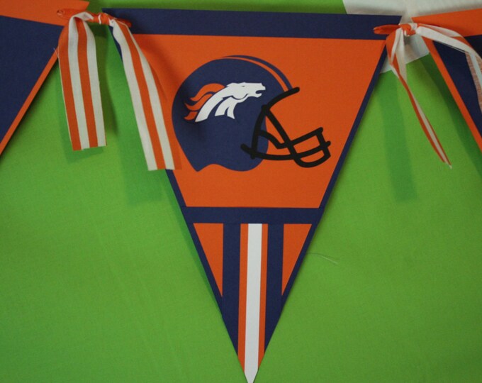 DENVER BRONCOS Banner 12 Flags Oversized 11 Long Nfl Team Display With ...