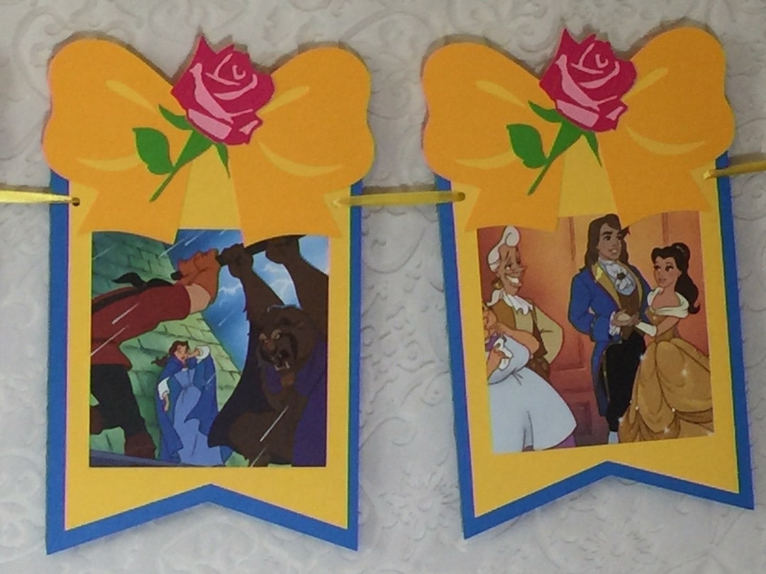 Disney's BEAUTY and the BEAST Designer Banner ~ Golden Book ~ Colorful ...