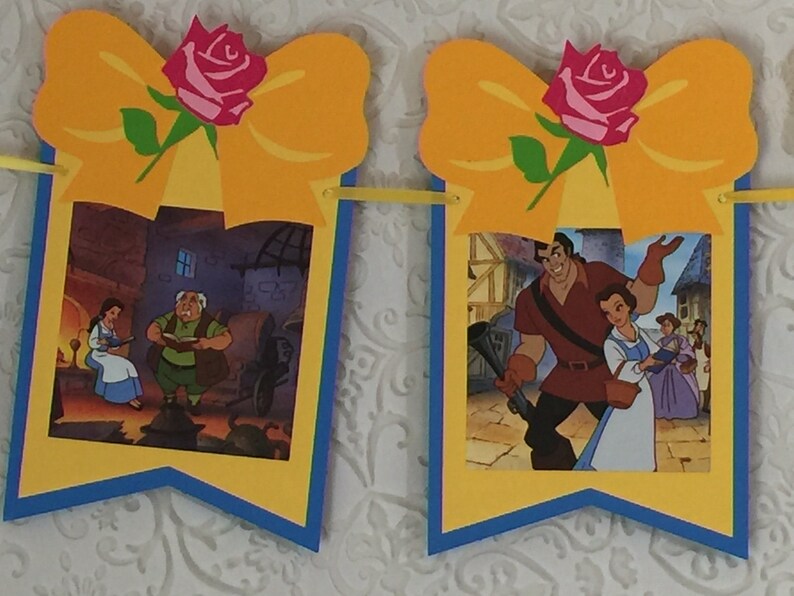Disney's BEAUTY and the BEAST Designer Banner ~ Golden Book ~ Colorful ...