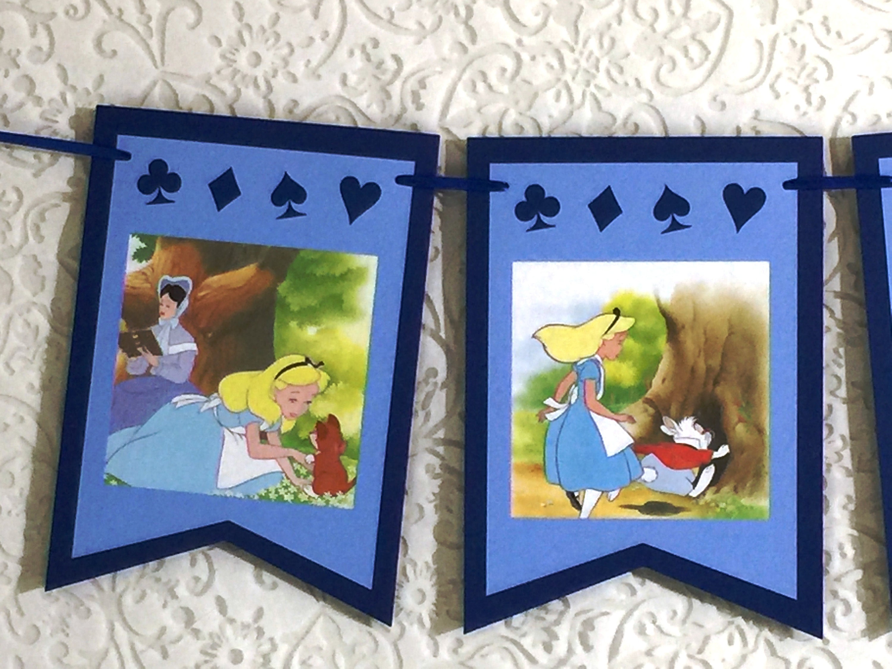 Disney's ALICE IN WONDERLAND Designer Banner Golden Book Colorful Story ...