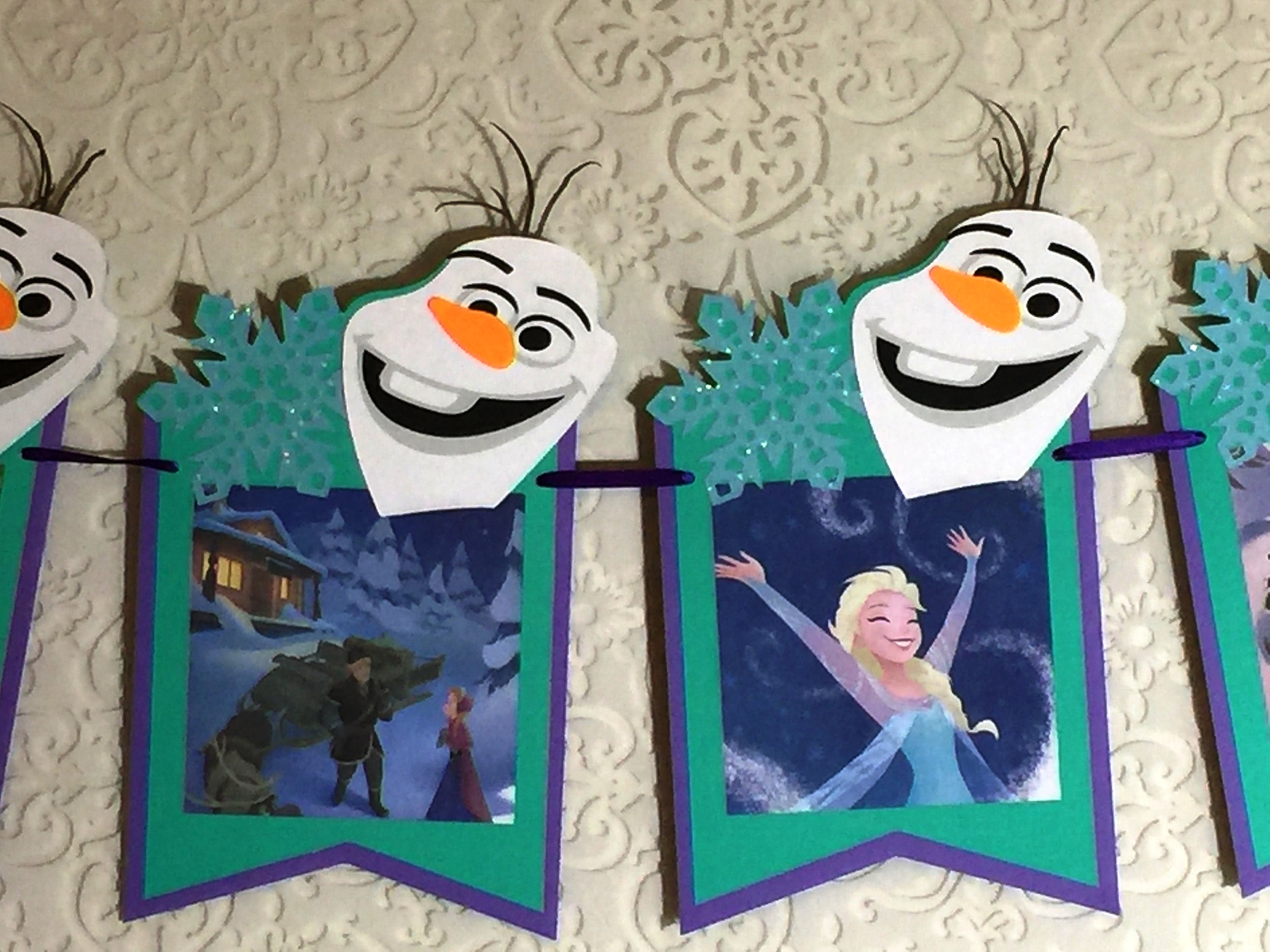 Disney's FROZEN Designer Banner ~ Elsa Anna Olaf Kristoff~ Colorful ...
