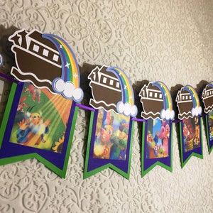 Noah's ARK Designer Banner ~ Noah Ark Rainbow Animals ~ Colorful Story ...