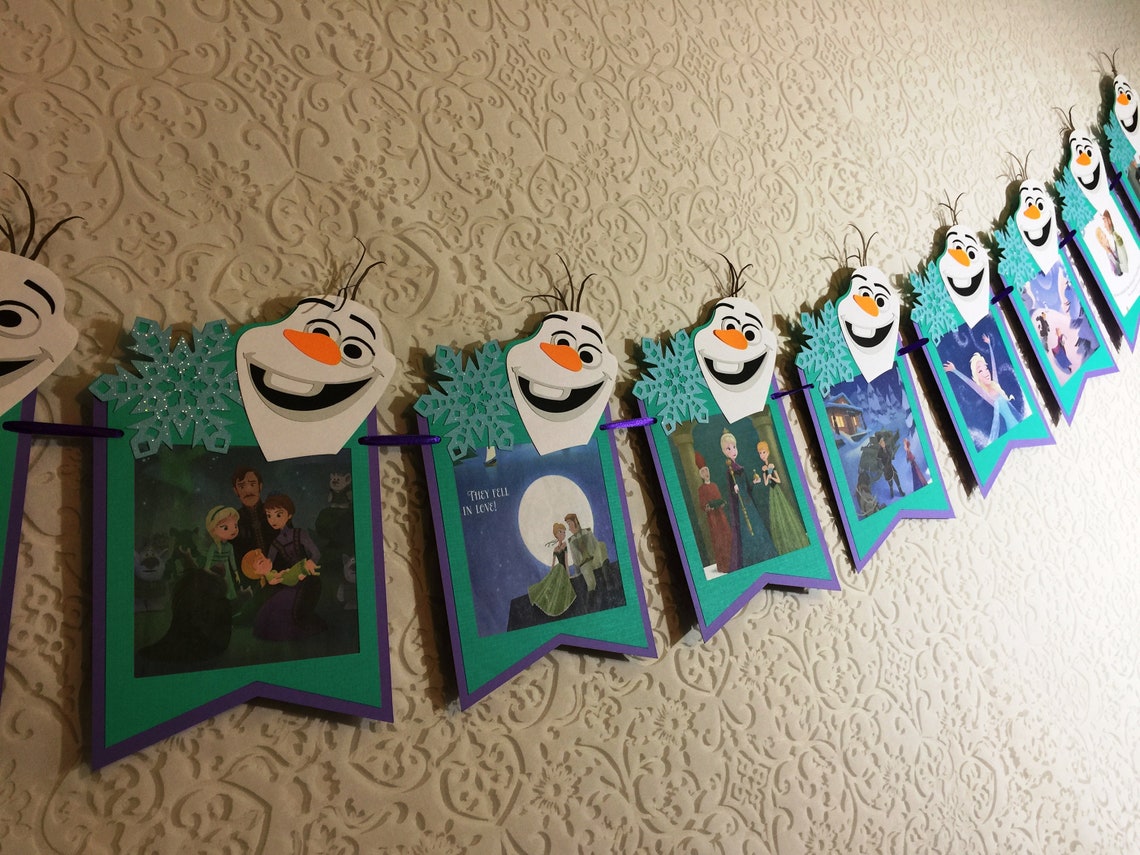 Disney's FROZEN Designer Banner ~ Elsa Anna Olaf Kristoff~ Colorful ...