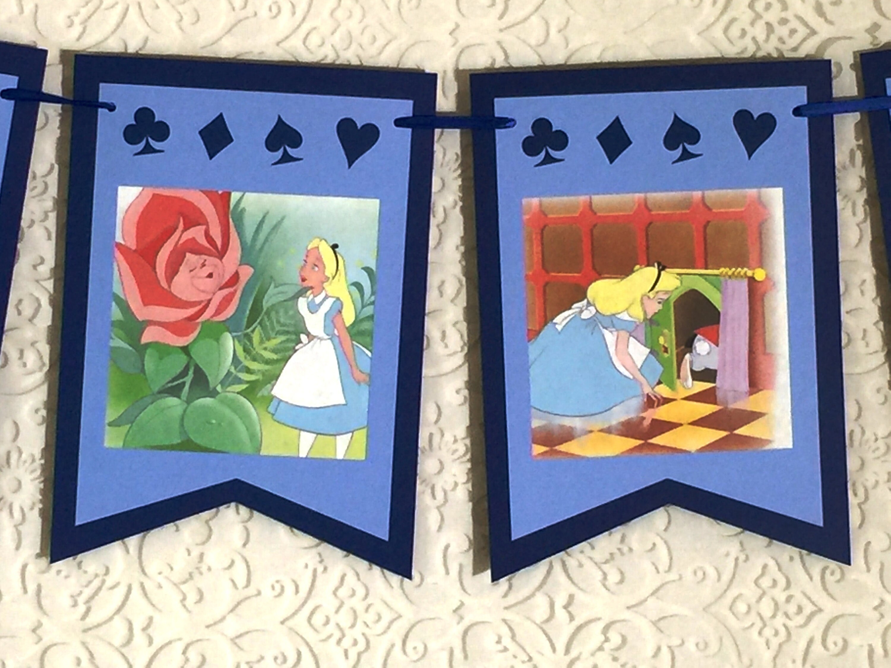 Disney's ALICE IN WONDERLAND Designer Banner Golden Book Colorful Story ...