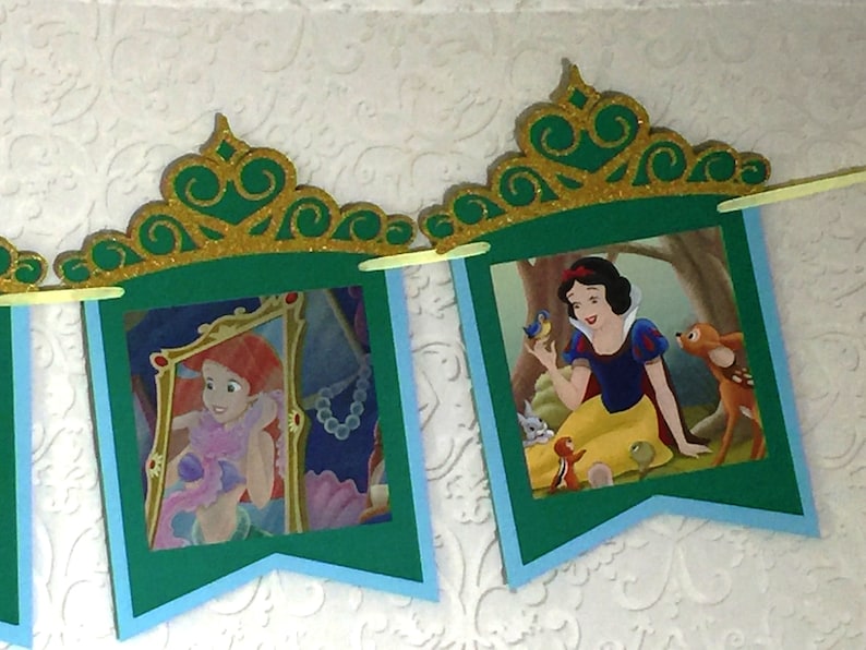Disney's PRINCESS Designer Banner Cinderella Ariel Belle Colorful Story ...