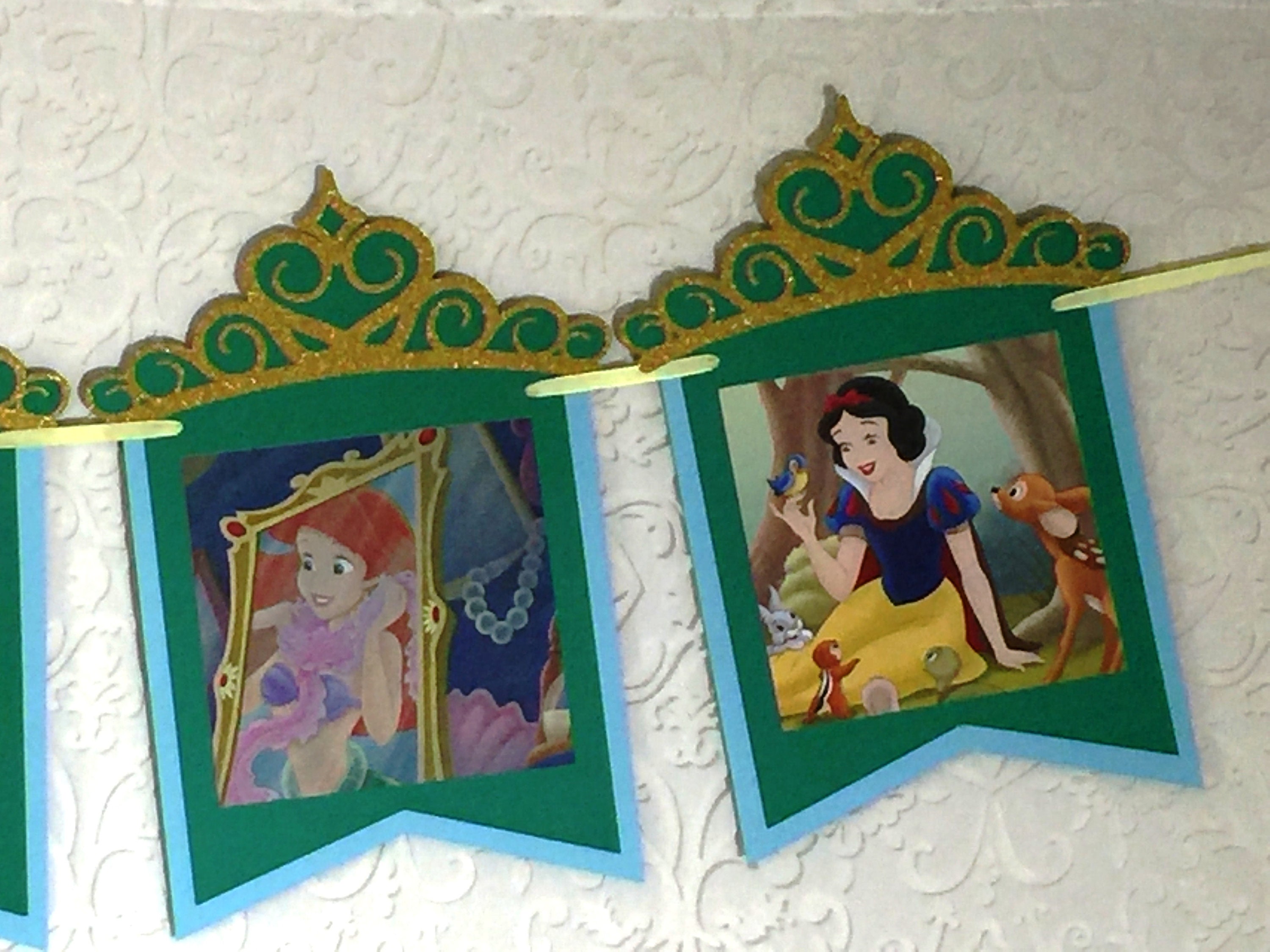 Disney's PRINCESS Designer Banner Cinderella Ariel Belle Colorful Story ...