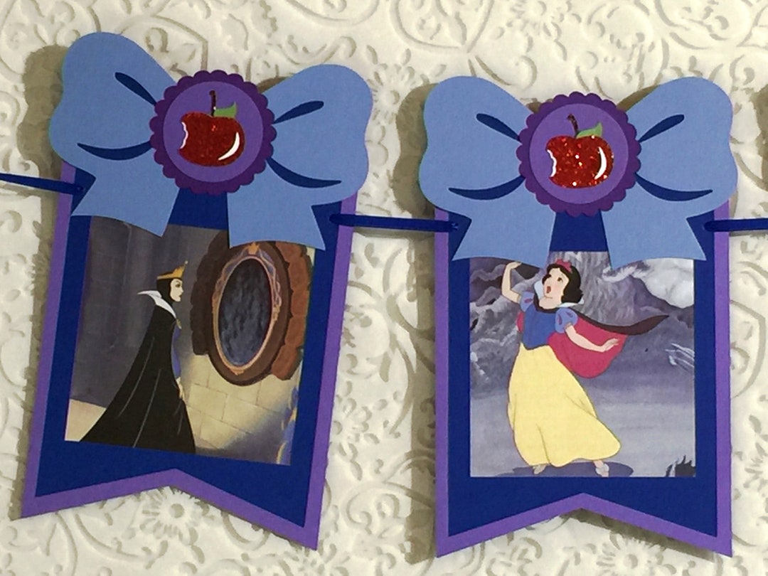 Disney's SNOW WHITE Designer Banner 7 Dwarfs Colorful - Etsy