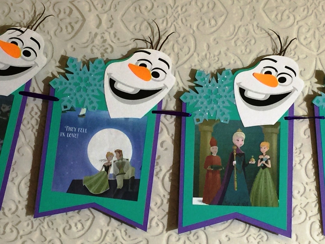 Disney's FROZEN Designer Banner ~ Elsa Anna Olaf Kristoff~ Colorful ...